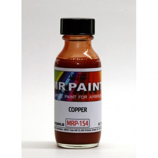 Acrylic Lacquer Paint - Copper 30ml Mr Paint 154