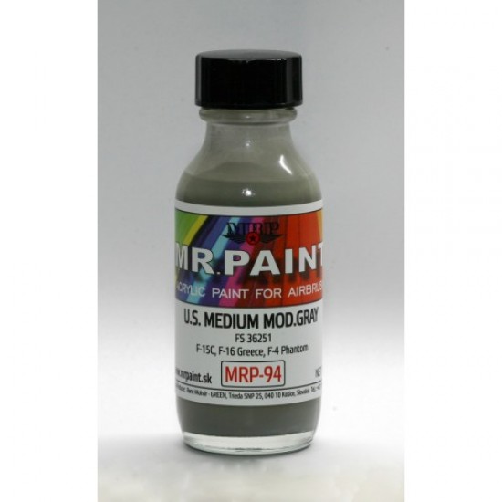 Acrylic Lacquer Paint - US Medium Mod. Gray (FS 36251) 30ml (#MRP-94 ...