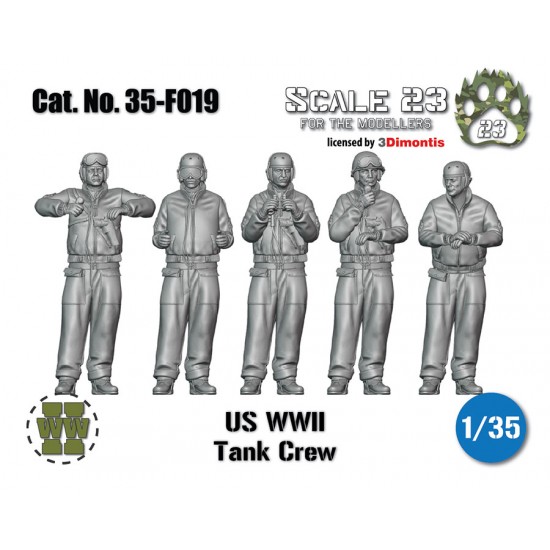 1/35 WWII US Tank Crews (5 figures) Scale23 35-F019