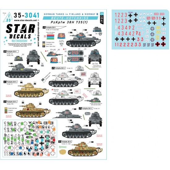 1/35 Beute Hotchkiss Decal - German tanks in Finland, Norway #2. PzKpfw ...