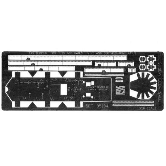 1/350 Fubuki class Torpedo Trolley Reload Tracks for Fine Molds Toms ...