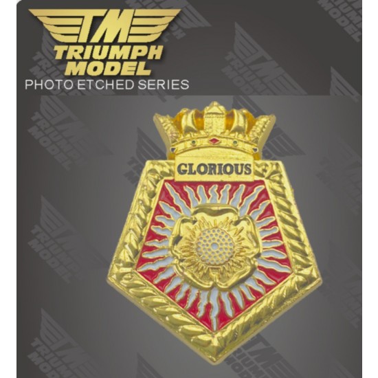 1/700 WWII Royal Navy Aircraft Carrier GLORIOUS Metal Crest (4x3.5cm ...